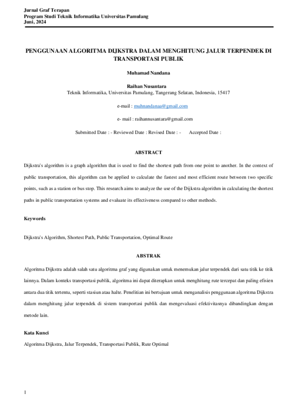 (PDF) PENGGUNAAN ALGORITMA DIJKSTRA DALAM MENGHITUNG JALUR TERPENDEK DI ...