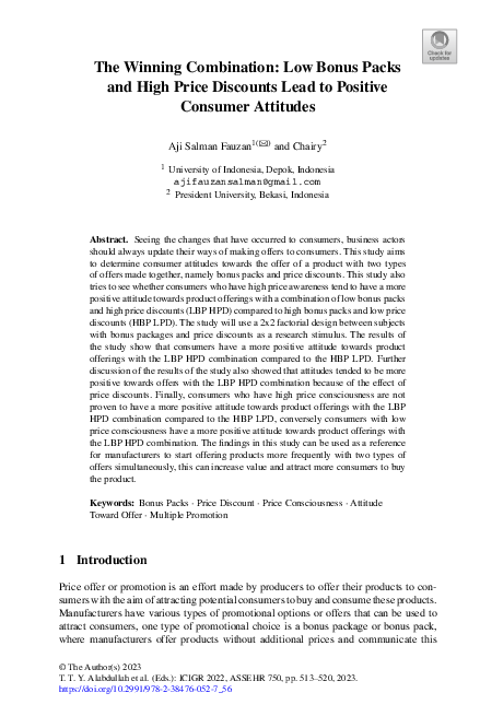 (PDF) The Winning Combination: Low Bonus Packs and High Price Discounts ...