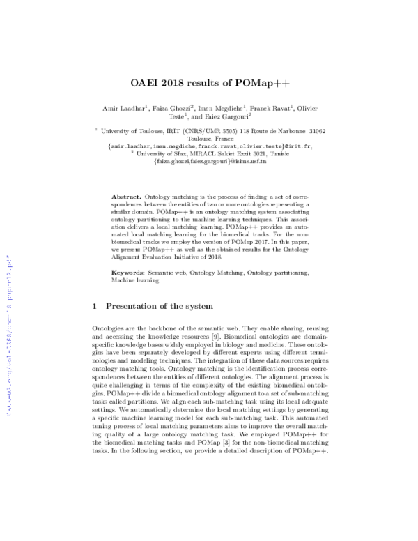(PDF) OAEI 2018 results of POMap++