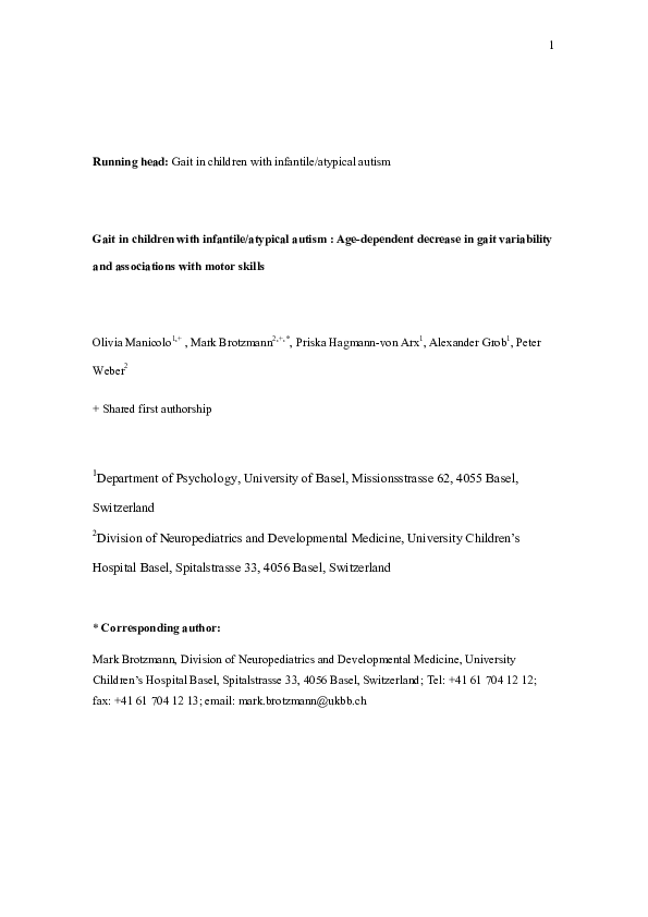 (PDF) Gait in children with infantile/atypical autism: Age-dependent ...