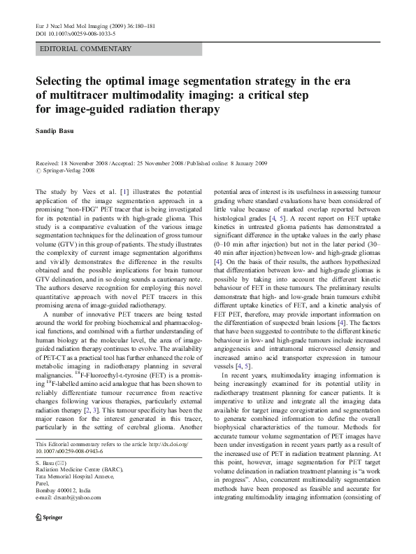 (PDF) Selecting the optimal image segmentation strategy in the era of multitracer multimodality ...