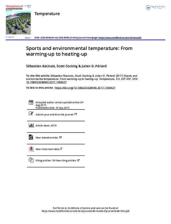 (PDF) Sports and environmental temperature: From warming-up to heating-up