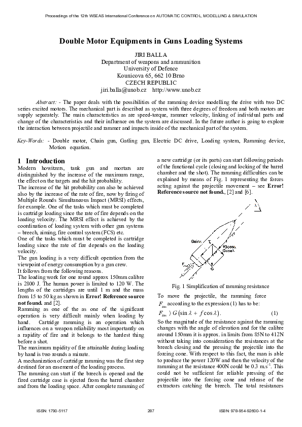 (PDF) Double motor equipments in guns loading systems