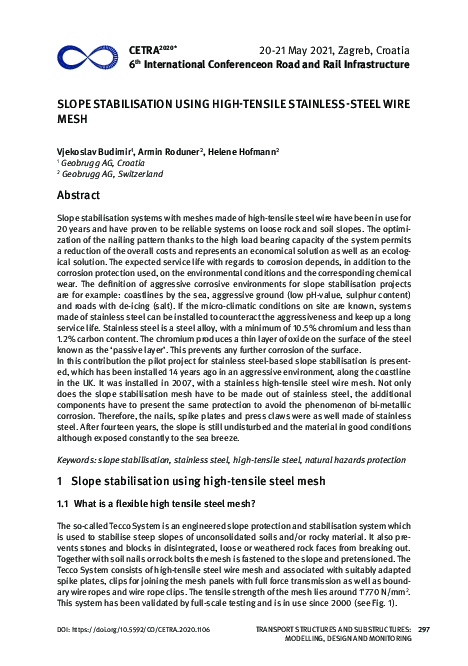 (PDF) Slope stabilisation using high-tensile stainless-steel wire mesh