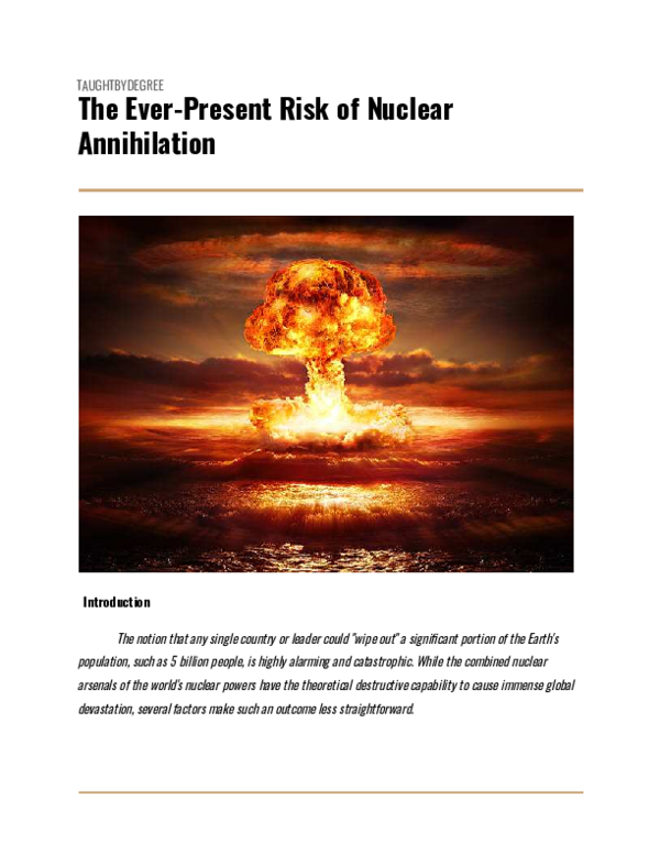 (PDF) The Ever-Present Risk of Nuclear Annihilation