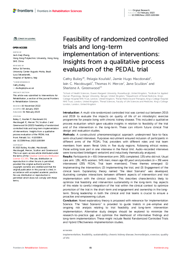 (PDF) Feasibility of randomized controlled trials and long-term ...