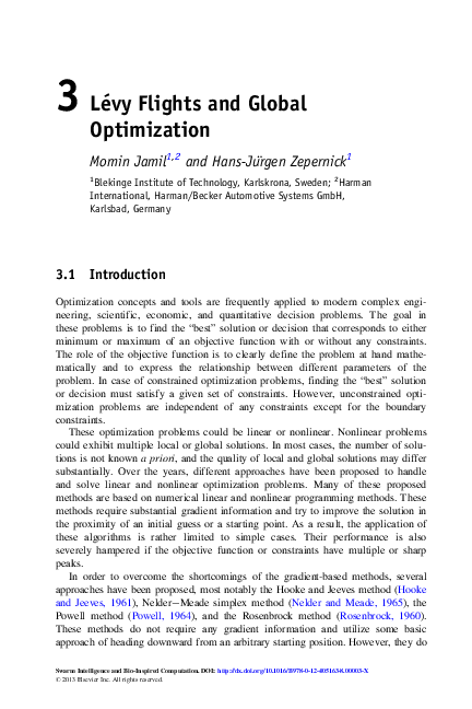 (PDF) Swarm Intelligence and Bio-Inspired Computation: Theory and Applications