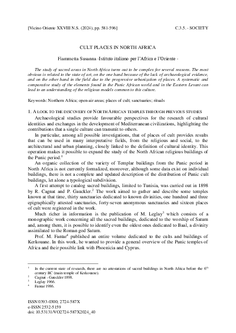 (PDF) Cult place in North Africa