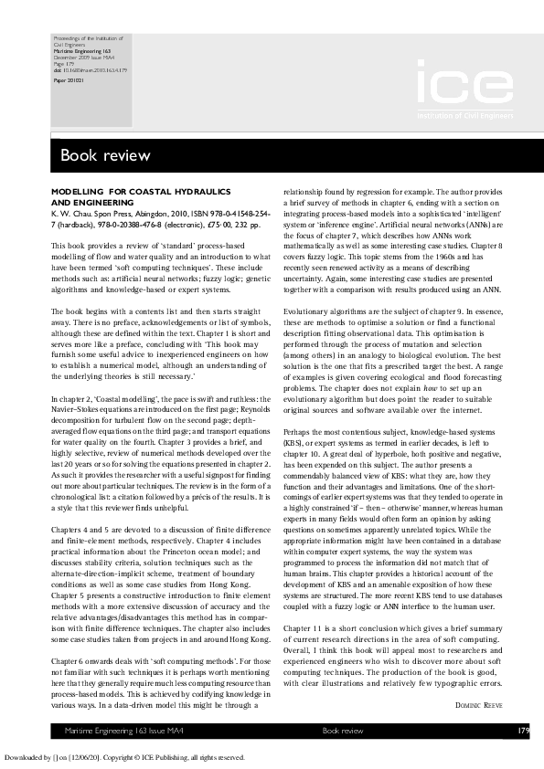 (PDF) Modelling for Coastal Hydraulics and Engineering | Dominic Reeve ...