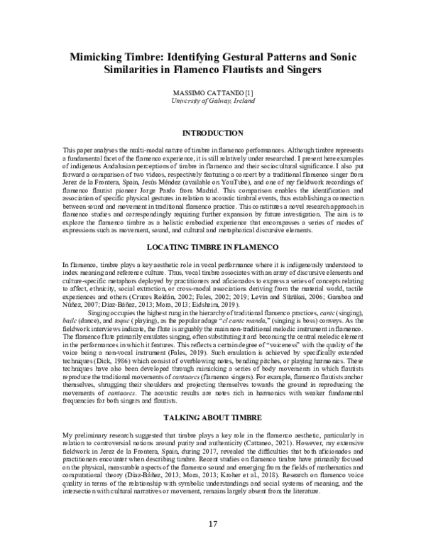 (PDF) Mimicking Timbre: Identifying Gestural Patterns and Sonic ...
