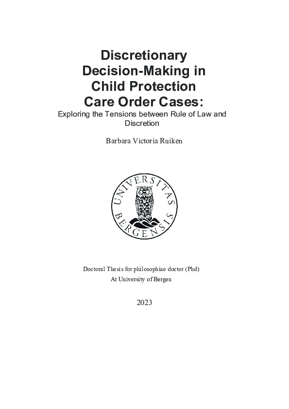 (PDF) Discretionary Decision-Making in Child Protection Care Order ...