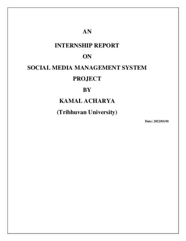 (PDF) Social media management system project report