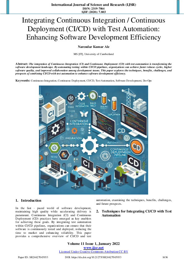 (PDF) Integrating Continuous Integration / Continuous Deployment (CI/CD ...