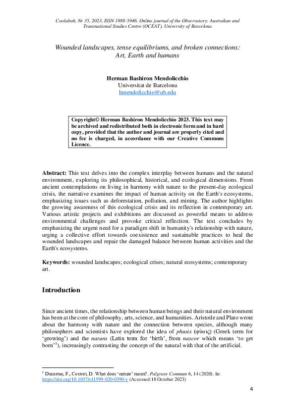 (PDF) Wounded landscapes, tense equilibriums, and broken connections ...