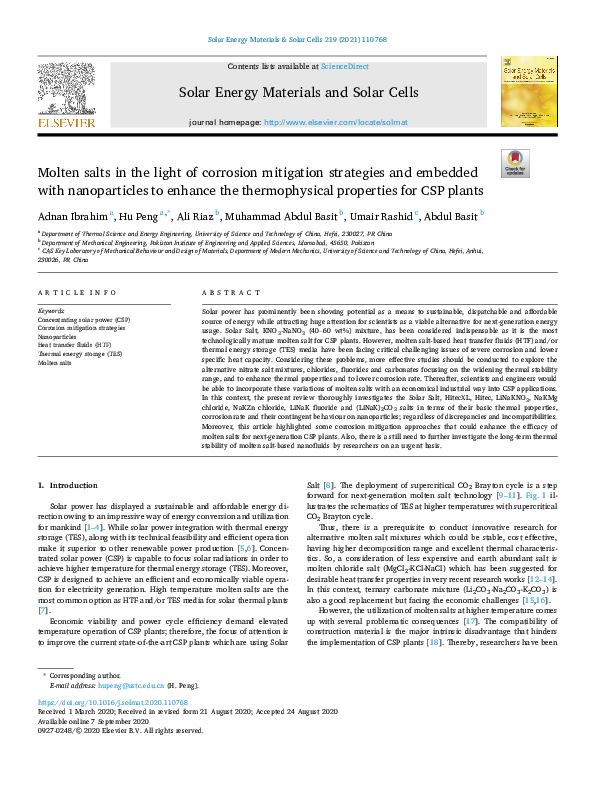 (PDF) Molten salts in the light of corrosion mitigation strategies and ...