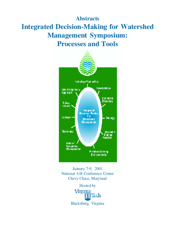 (PDF) Integrated Decision-Making for Watershed Management Symposium ...