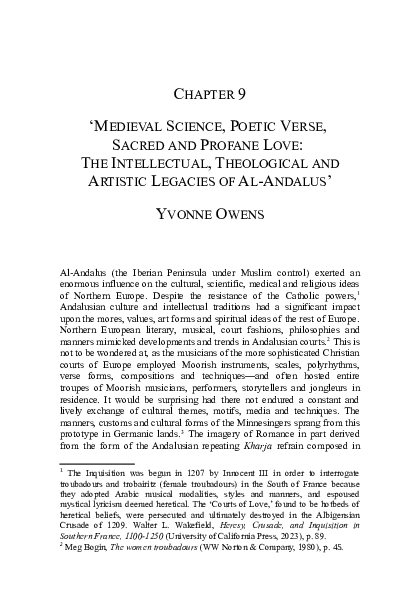 (PDF) 'MEDIEVAL SCIENCE, POETIC VERSE, SACRED AND PROFANE LOVE: THE ...