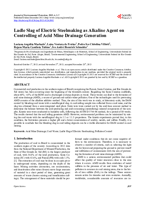 Ladle Slag of Electric Steelmaking as Alkaline Agent on Controlling of ...