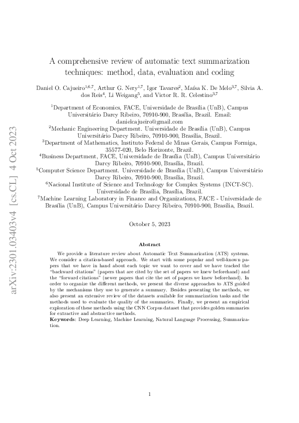 (PDF) A comprehensive review of automatic text summarization techniques ...