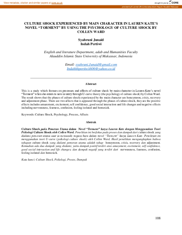 (PDF) Culture Shock Experienced by Main Character in Lauren Kate’s ...