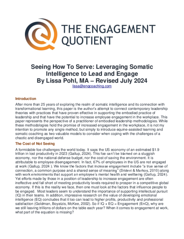 (PDF) Seeing How To Serve: Leveraging Somatic Intelligence to Lead and ...