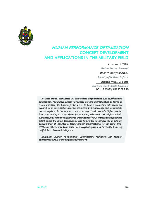 (PDF) Human Performance Optimization Concept Development and ...