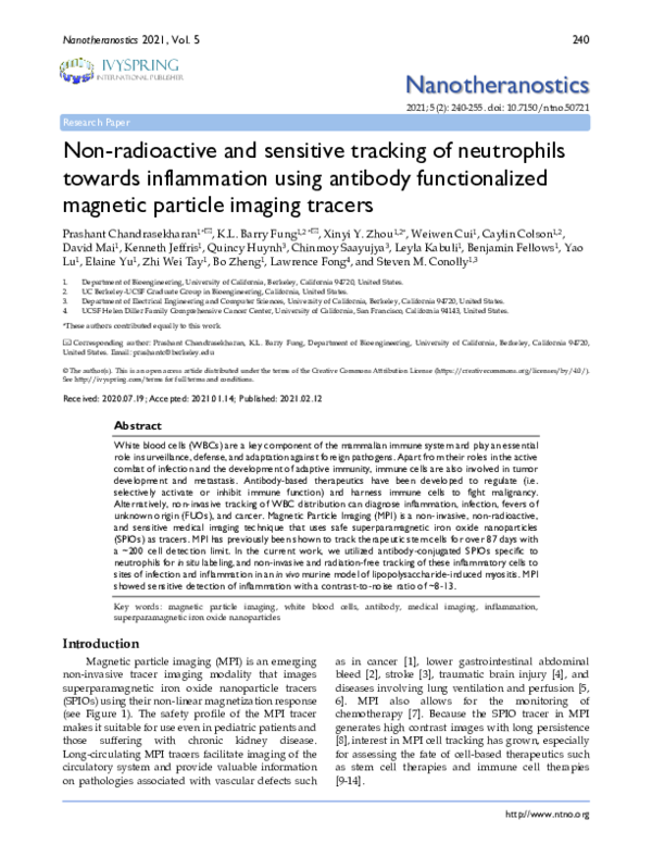 (PDF) Non-radioactive and sensitive tracking of neutrophils towards ...