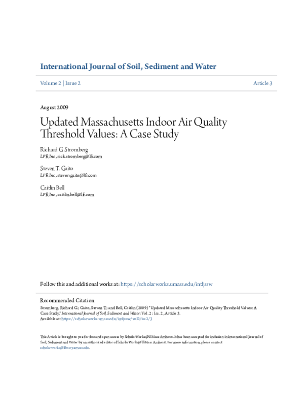 (PDF) Threshold Values : A Case Study