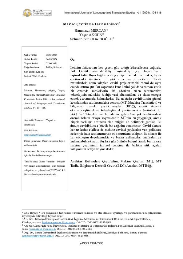 (PDF) The Evolution of Machine Translation: A Review Study