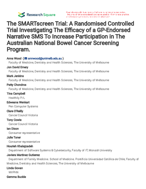 (PDF) The SMARTscreen Trial: A Randomised Controlled Trial Investigating The Efficacy of a GP ...