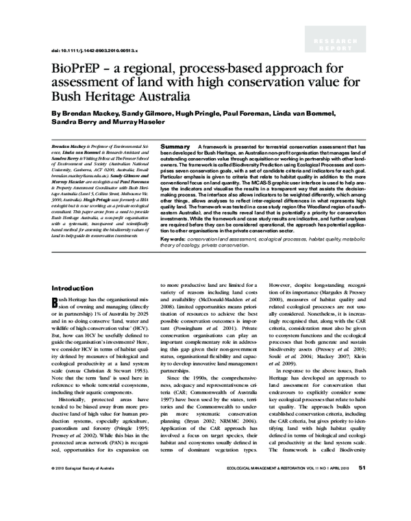 (PDF) BioPrEP - a regional, process-based approach for assessment of ...