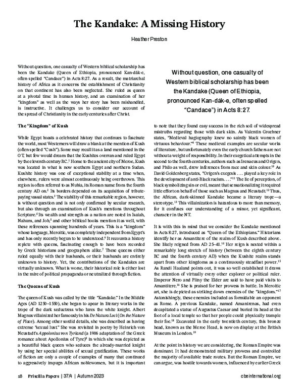 (PDF) The Kandake: A Missing History