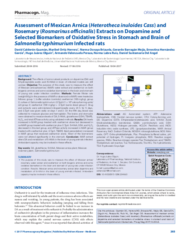 (PDF) Assessment of mexican arnica ( Heterotheca inuloides Cass ) and ...