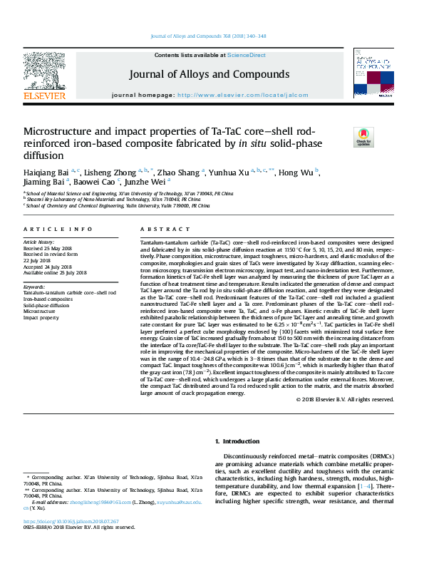 (PDF) Microstructure and impact properties of Ta-TaC core–shell rod ...