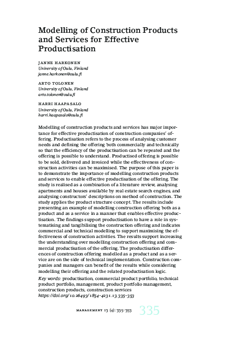 (PDF) Modelling of Construction Products and Services for Effective ...