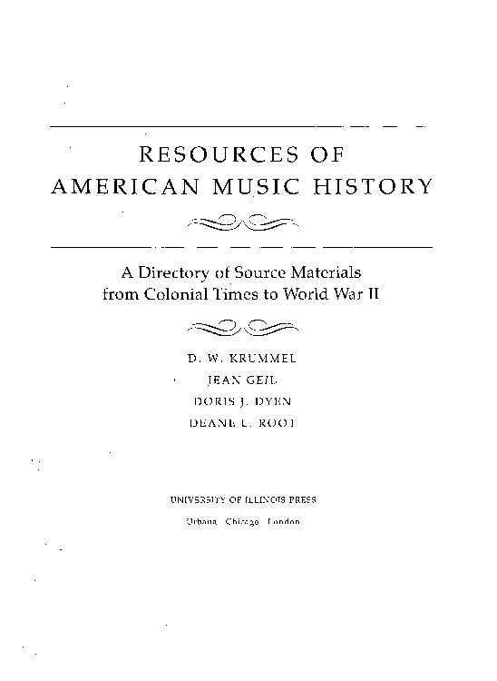 (PDF) Directory of American Music History Resources