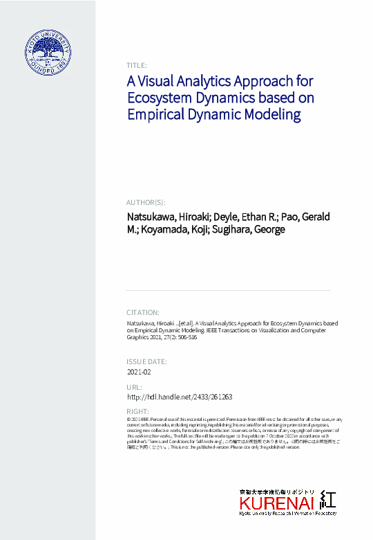 (PDF) A Visual Analytics Approach for Ecosystem Dynamics based on Empirical Dynamic Modeling