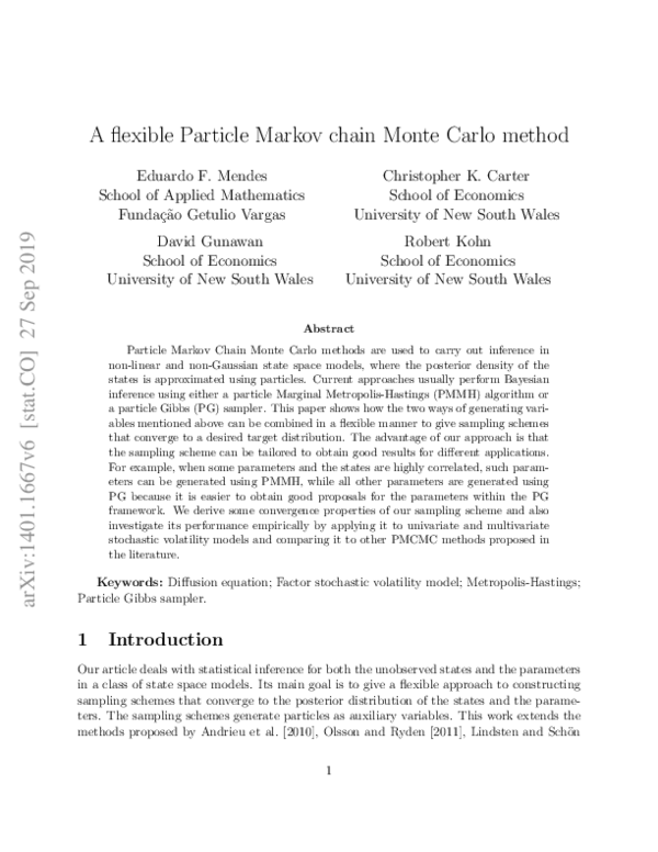 (PDF) A flexible particle Markov chain Monte Carlo method