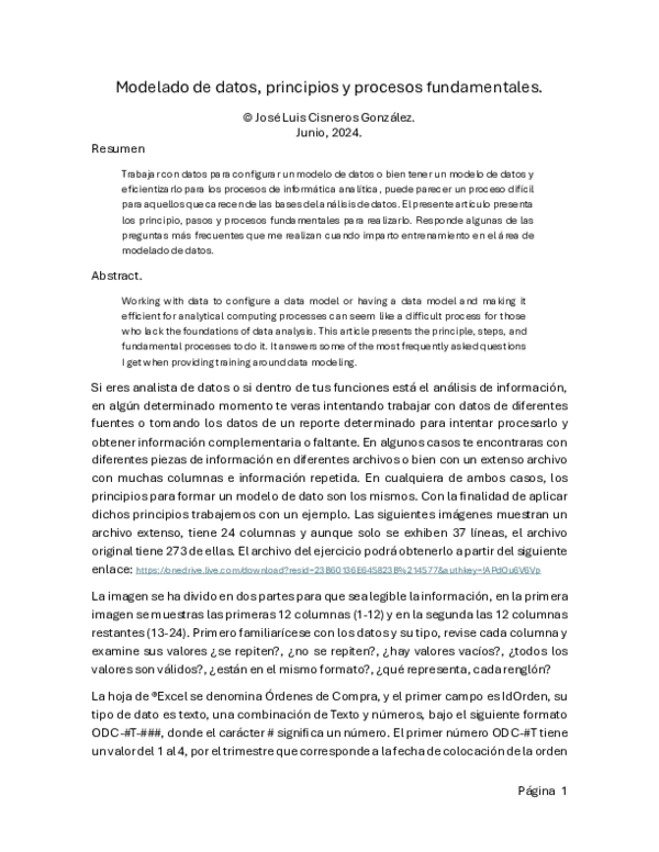 (PDF) Modelado de datos, principios y procesos fundamentales