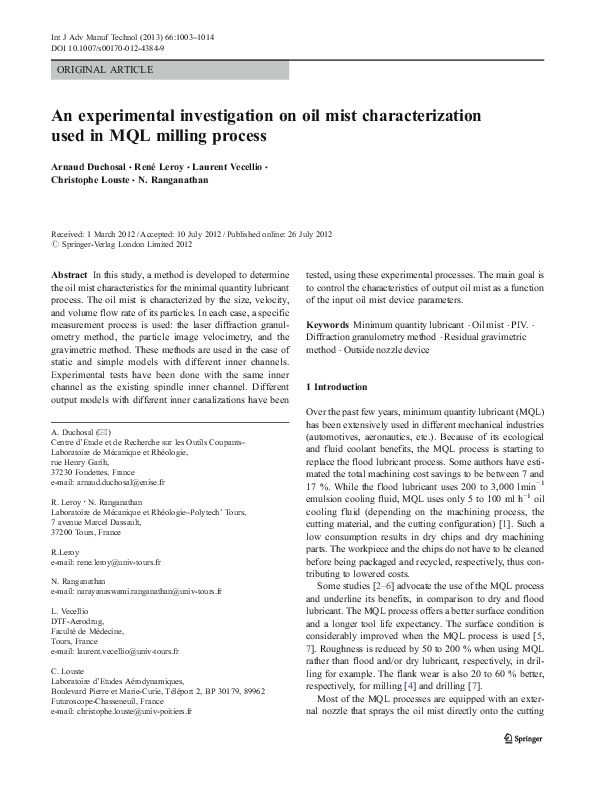 (PDF) An experimental investigation on oil mist characterization used ...