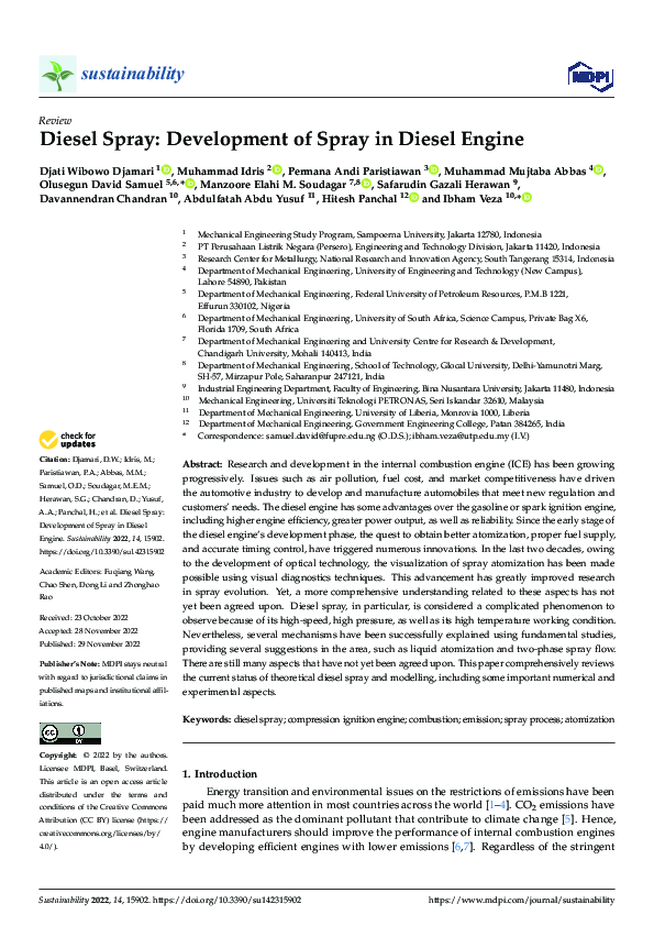 (PDF) Diesel Spray: Development of Spray in Diesel Engine
