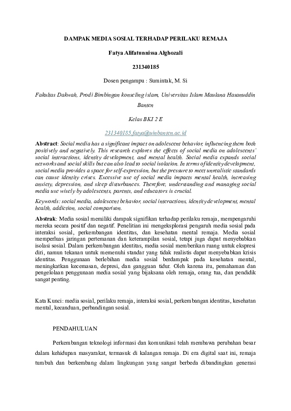 (PDF) DAMPAK MEDIA SOSIAL TERHADAP PERILAKU REMAJA