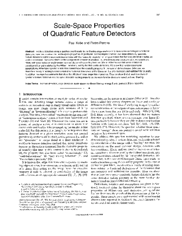 (PDF) Scale-space properties of quadratic feature detectors | Paul Kube ...