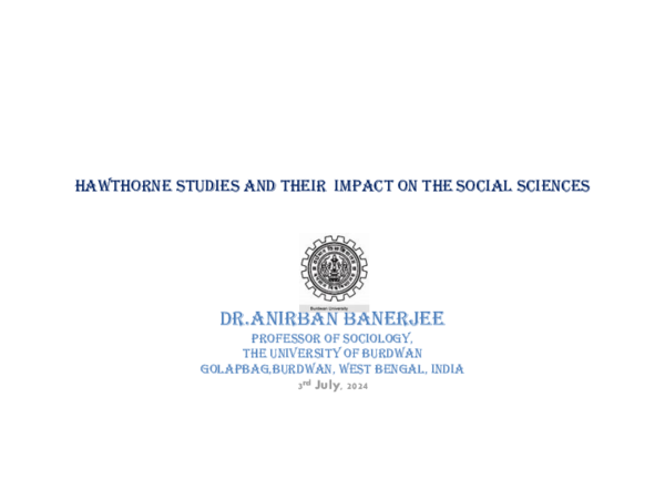 (PDF) HAWTHORNE STUDIES AND THEIR IMPACT ON THE SOCIAL SCIENCES