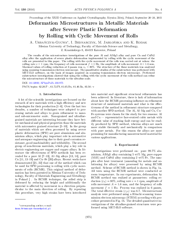 (PDF) Deformation Microstructures in Metallic Materials after Severe ...