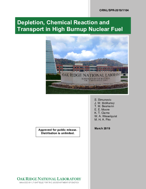 (PDF) Depletion, Chemical Reaction and Transport in High Burnup Nuclear ...
