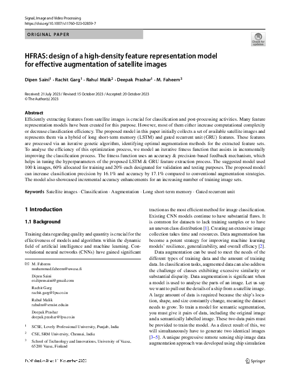 (PDF) HFRAS: High-Density Model for Satellite Image Augmentation