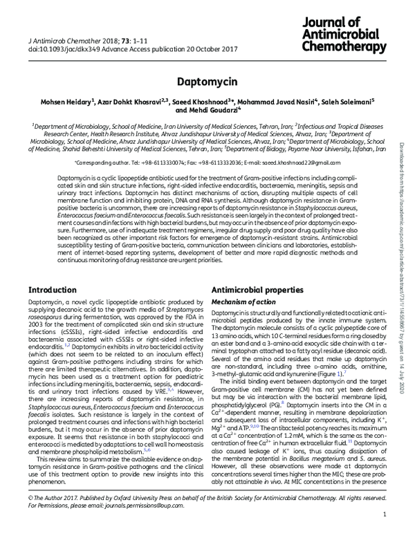 (PDF) Daptomycin