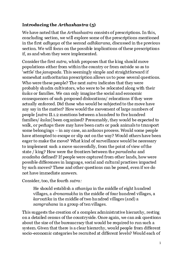(PDF) Introducing the Arthashastra