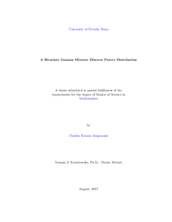 (PDF) A Bivariate Gamma Mixture Discrete Pareto Distribution | Kwame ...
